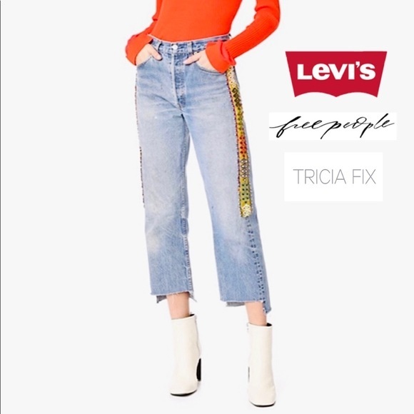Levi's | Jeans | Rare Levis Tricia Fix Unique Beading Down The Sides From Free People | Poshmark